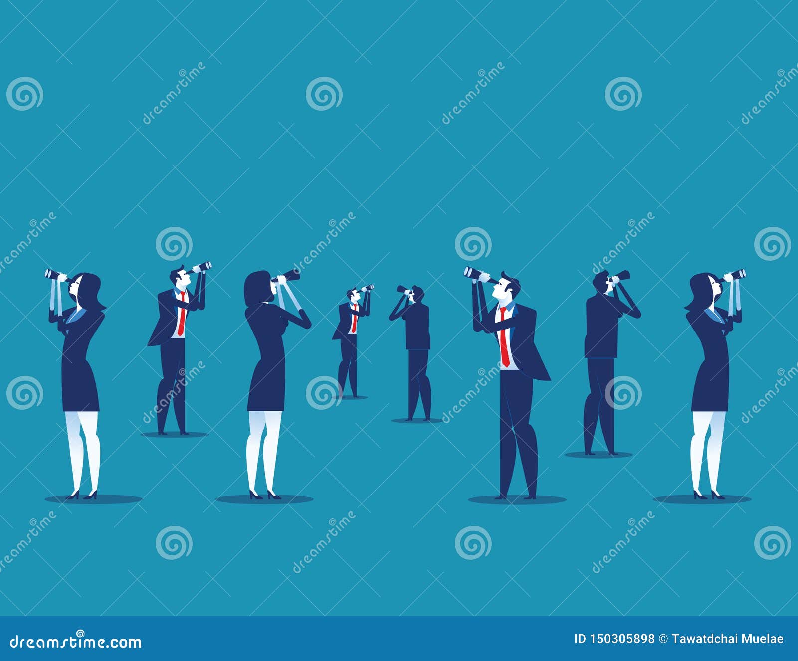 Business Team Looking into the Distance. Concept Business Vector ...