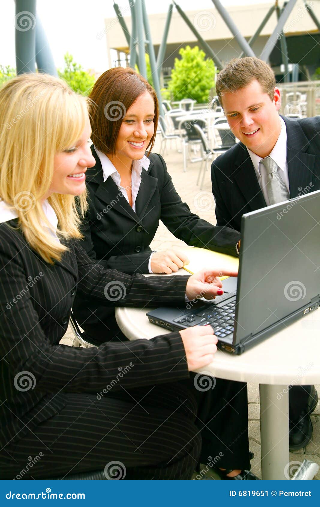Business Team Looking at Laptop Stock Image - Image of computer, debate ...