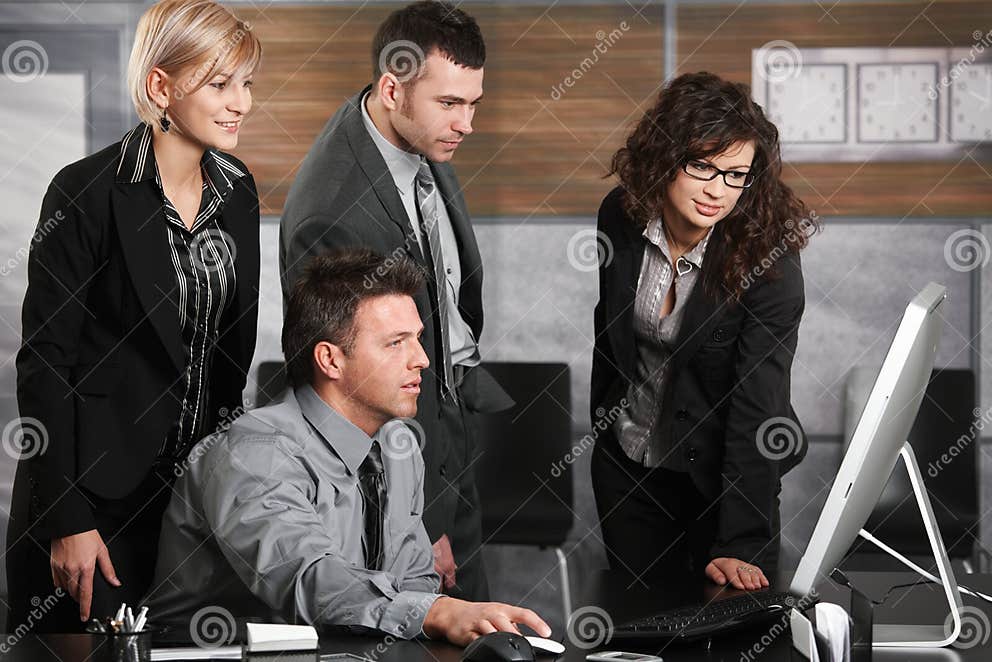 Business Team Looking at Screen Stock Image - Image of corporate ...