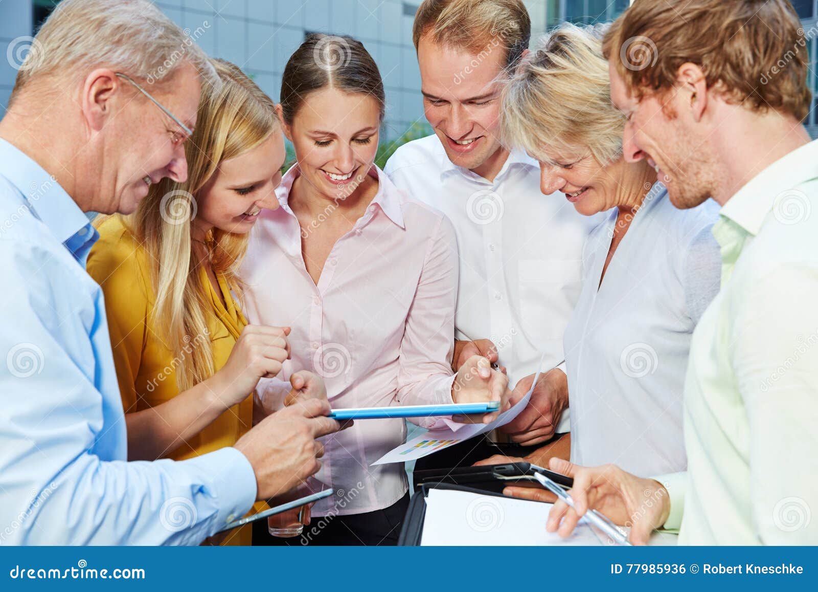 Business Team Looking at Tablet Computer Stock Photo - Image of digital ...
