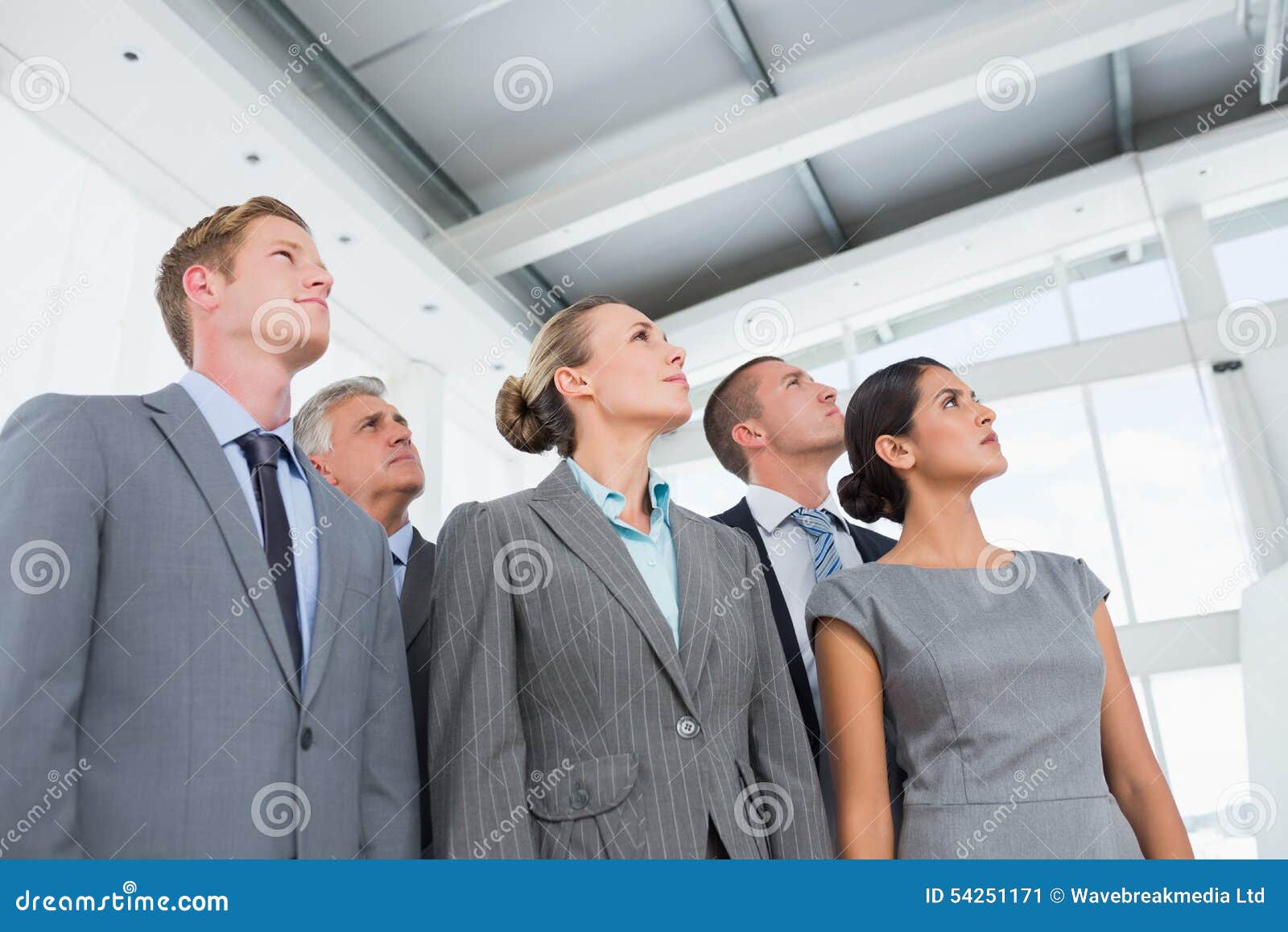 Business team looking up stock image. Image of five, adult - 54251171