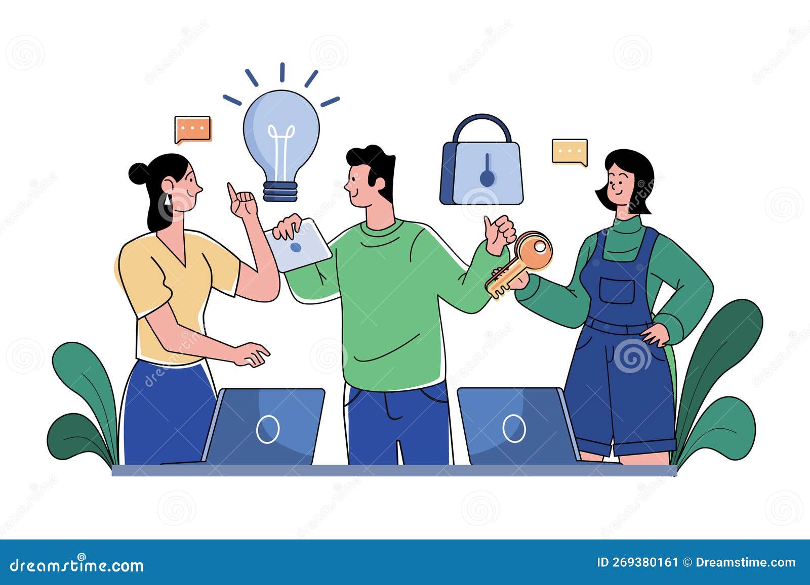 Business Team Looks for a Solution To Solve the Problem Stock Vector ...