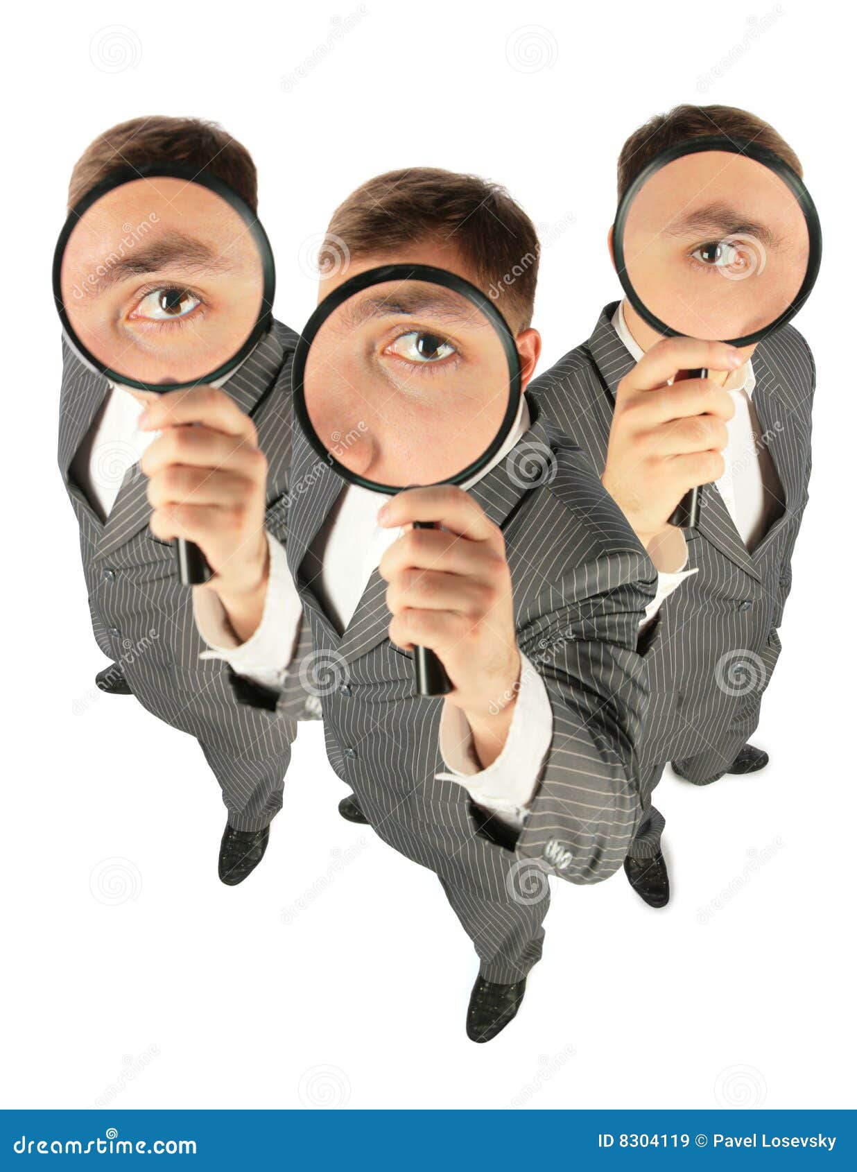 Business Team with Magnifiers Collage Stock Image - Image of concept ...