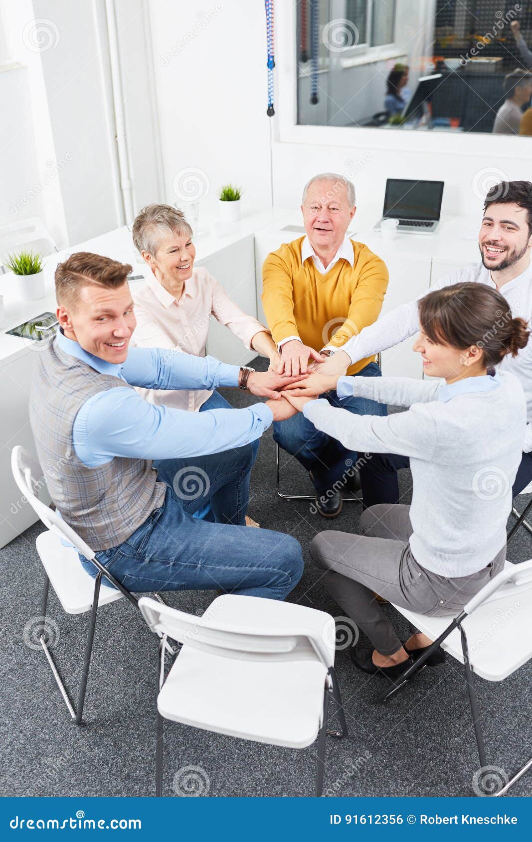 Business Team Makes Teambuilding Exercise Stock Photo - Image of ...