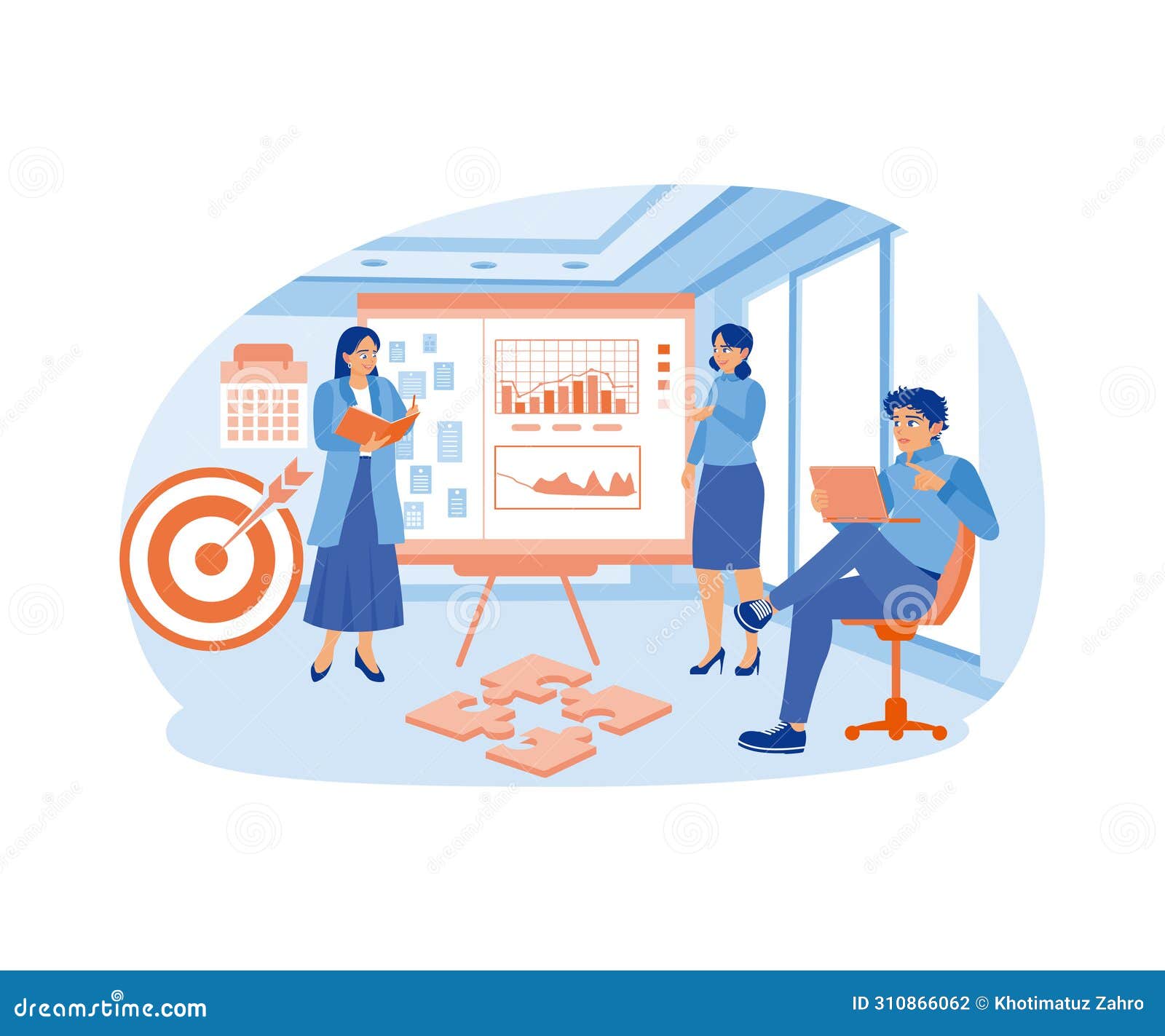 The Business Team Makes a Work Plan on Board. Plan a Business Strategy ...