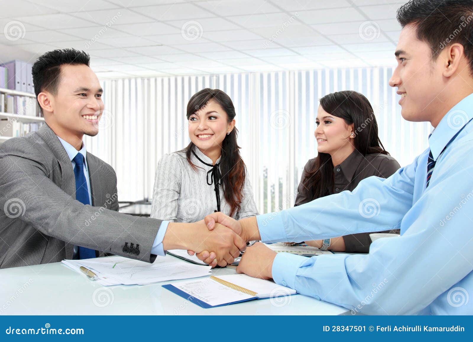 Business Team Making a Deal Stock Image - Image of person, meeting ...