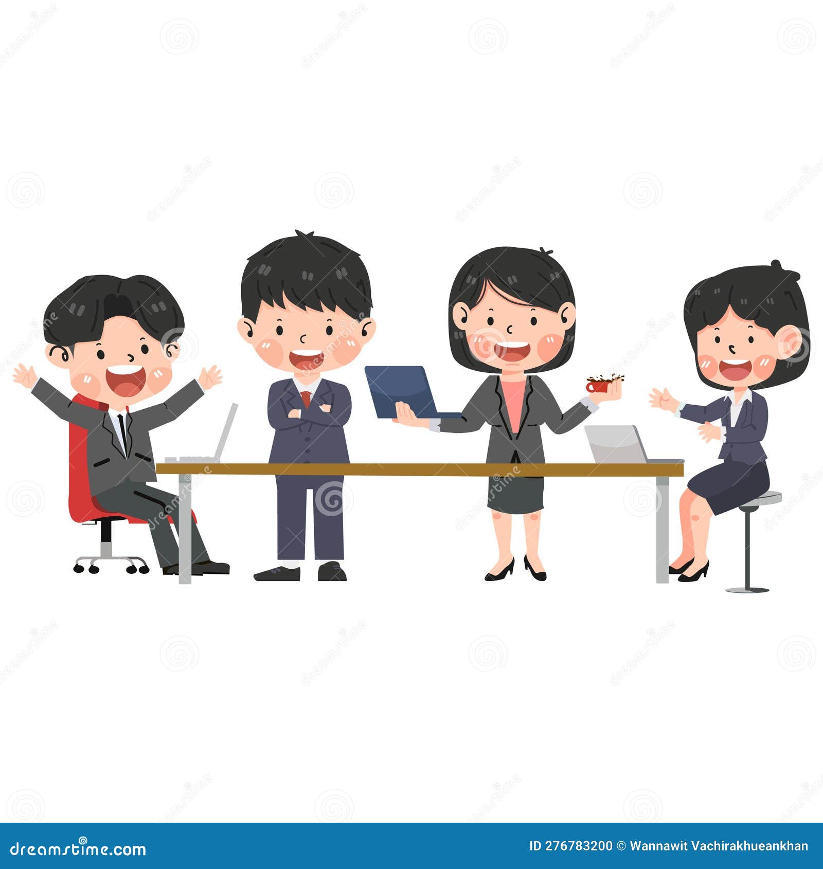Business Team Managers Working Together Stock Vector - Illustration of ...