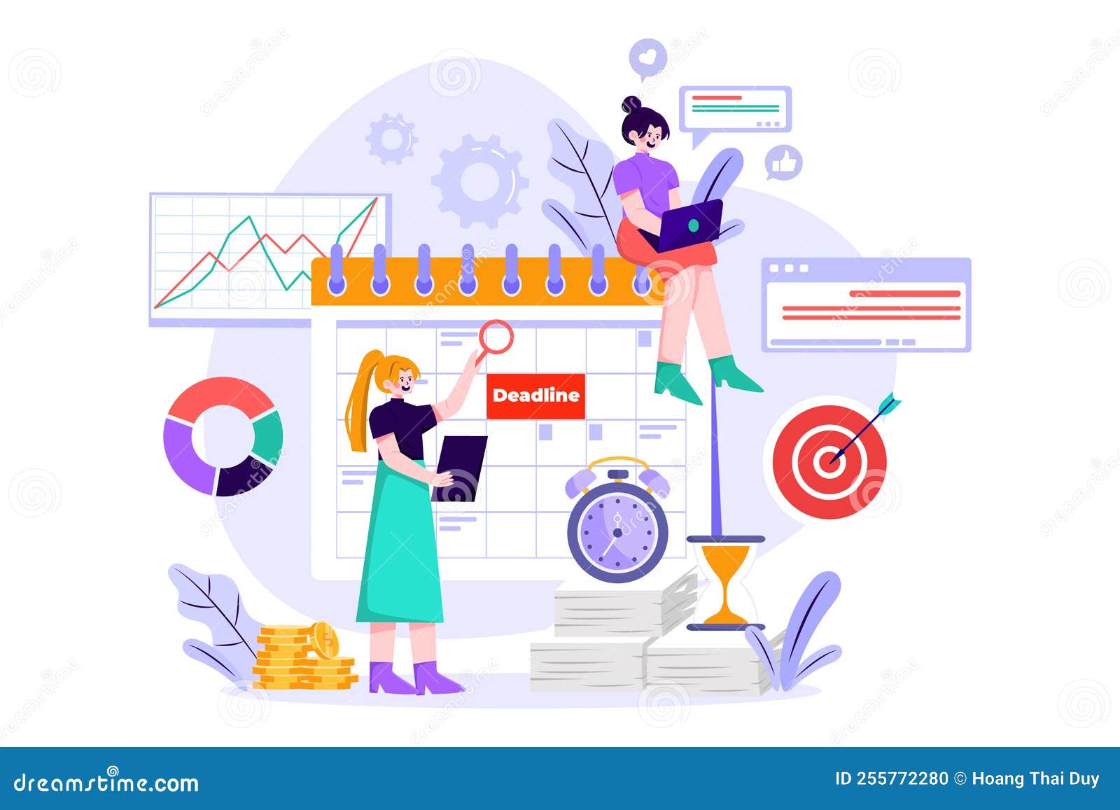 Business Team Managing Task Schedule Stock Vector - Illustration of ...