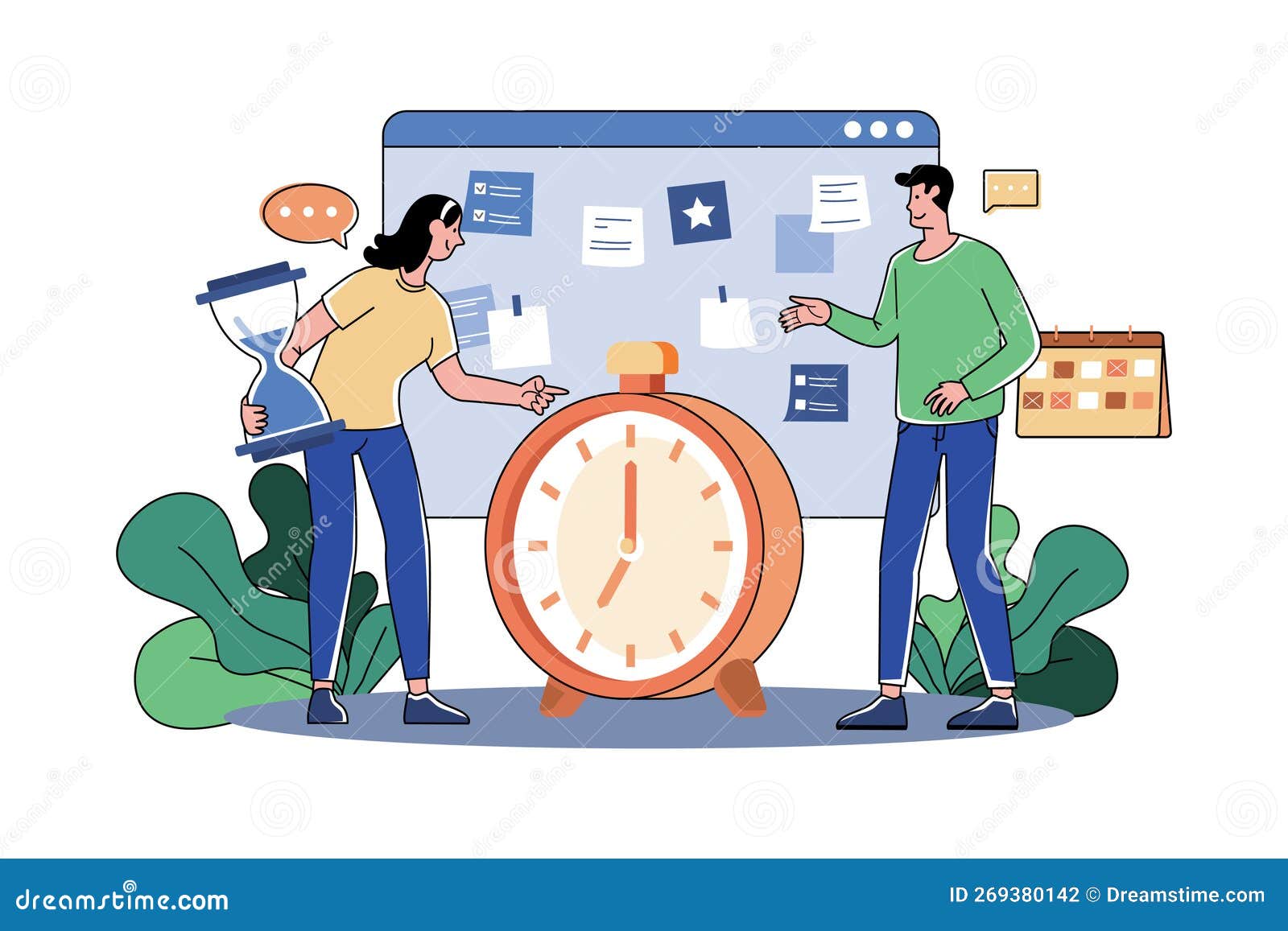 Business Team Managing Task Schedule Stock Vector - Illustration of ...