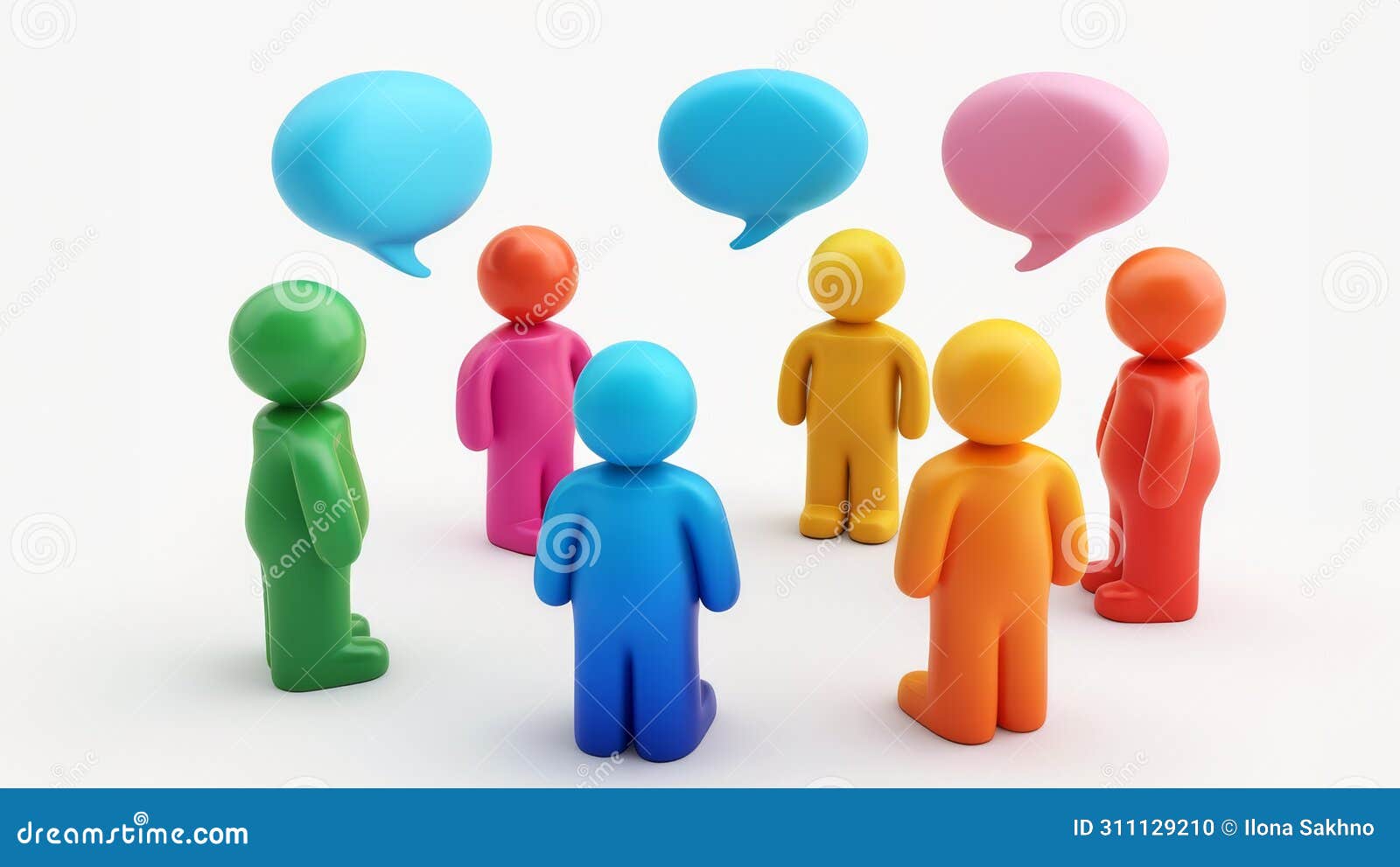 Business Team Meeting and Conversation with Speech Bubbles Stock ...