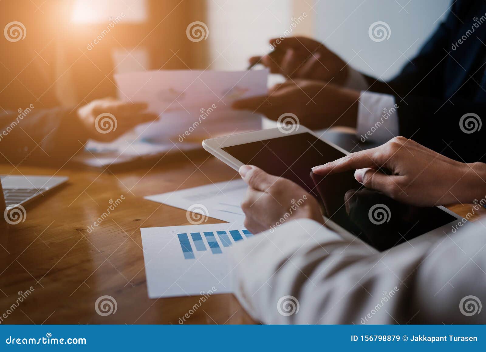 Business Team Meeting and Discussing with Financial Analyst Business ...