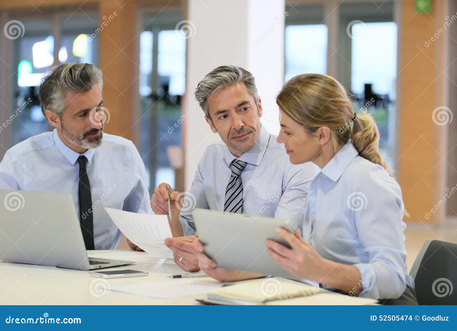 Business Team Meeting and Discussing Financial Project Stock Photo ...