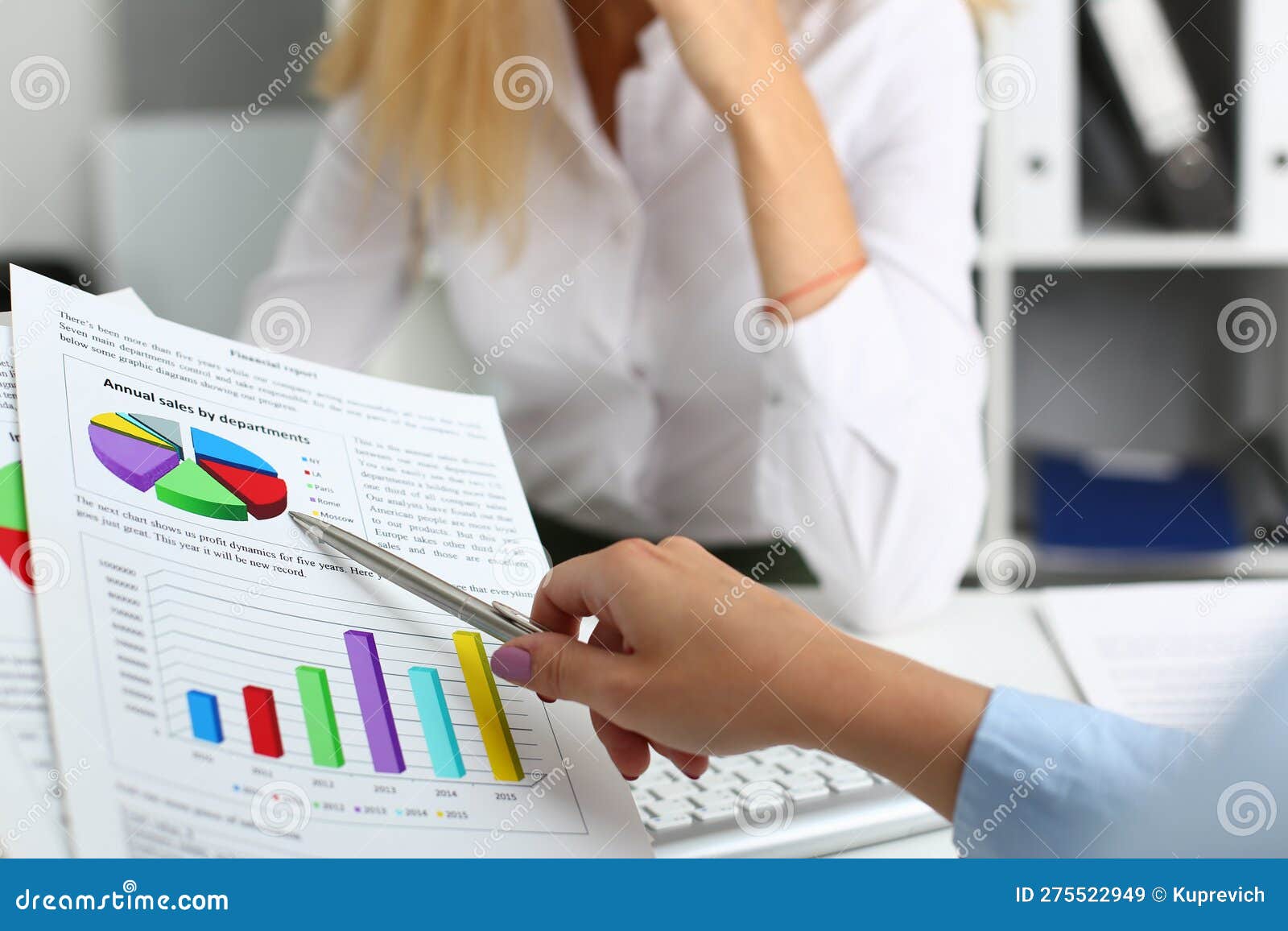 Business Team Meeting of Employees and Data Analysis of Project ...