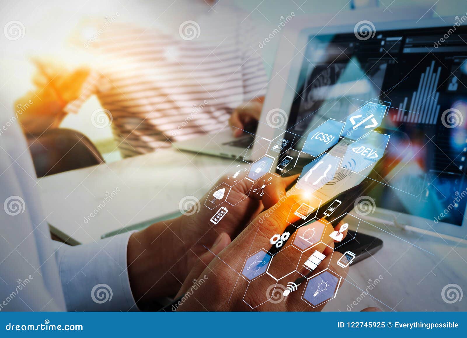 Business Team Meeting Present. Photo Professional Investor Working with ...