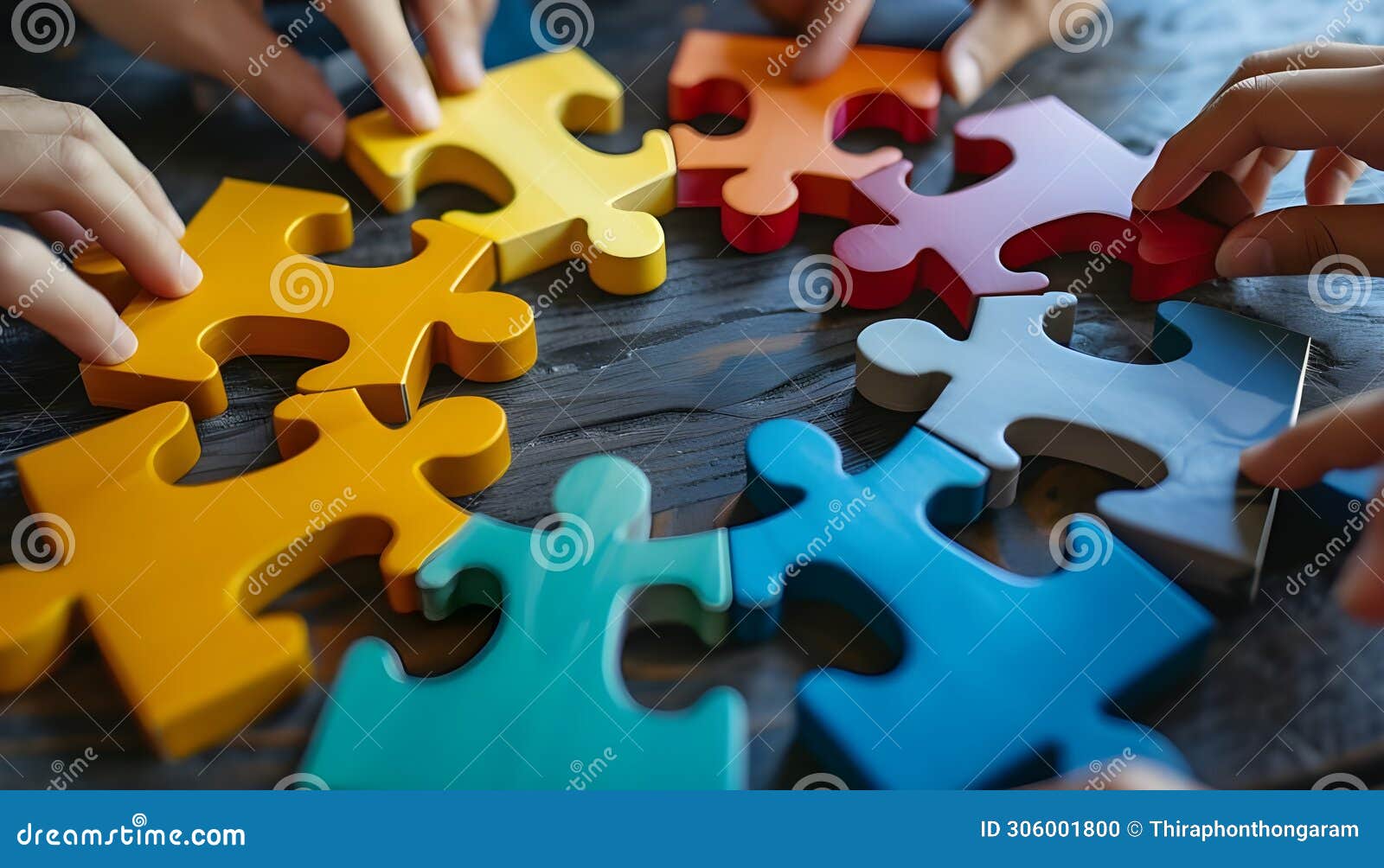 Business Team Meeting Unity Jigsaw Puzzle Concept Stock Illustration ...
