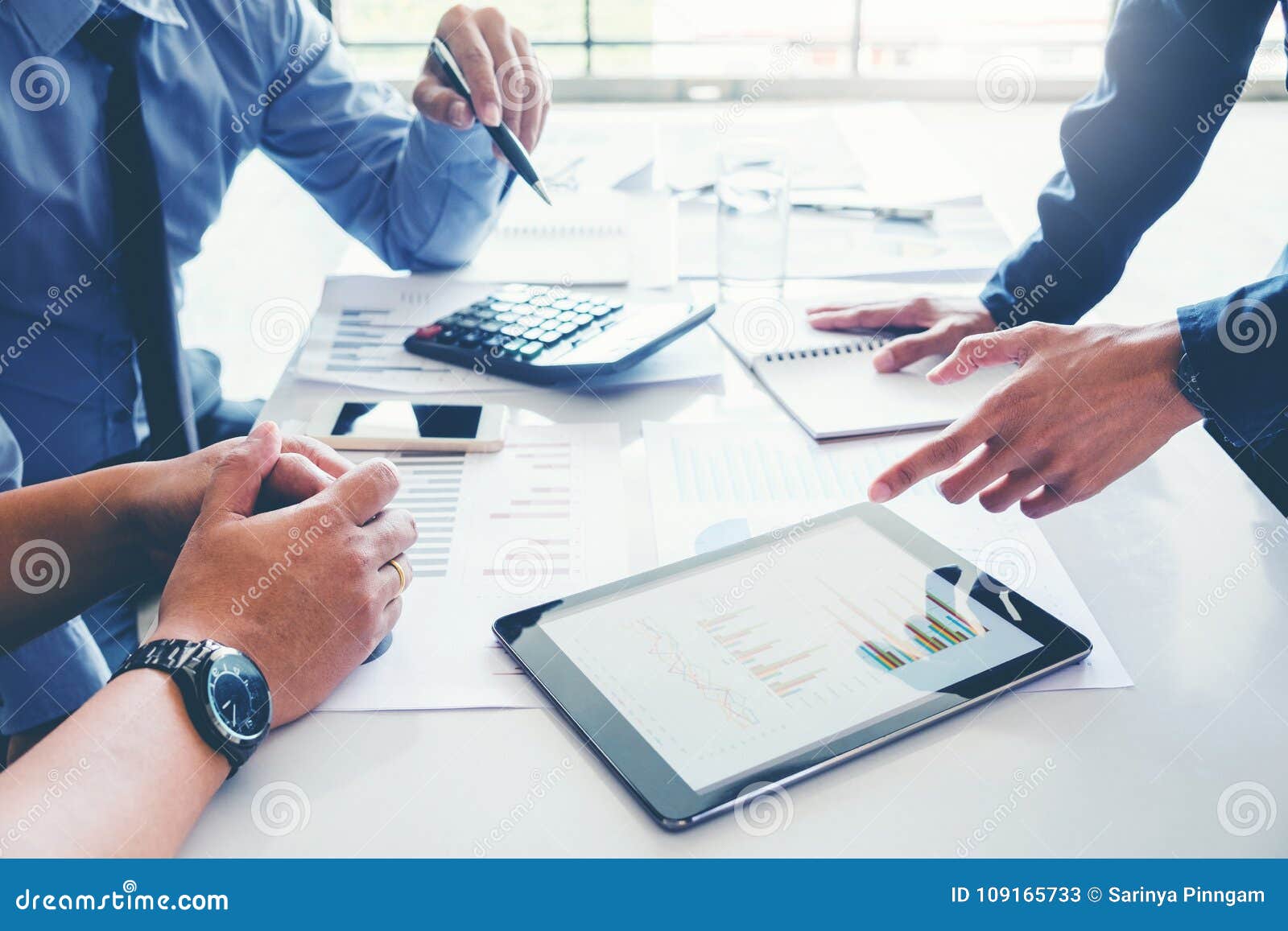 Business Team Meeting Working on Digital Tablet New Business Pro Stock ...