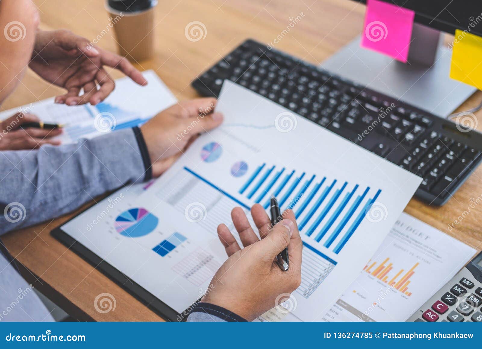 Business Team Meeting Working with New Startup Project, Discussion and ...