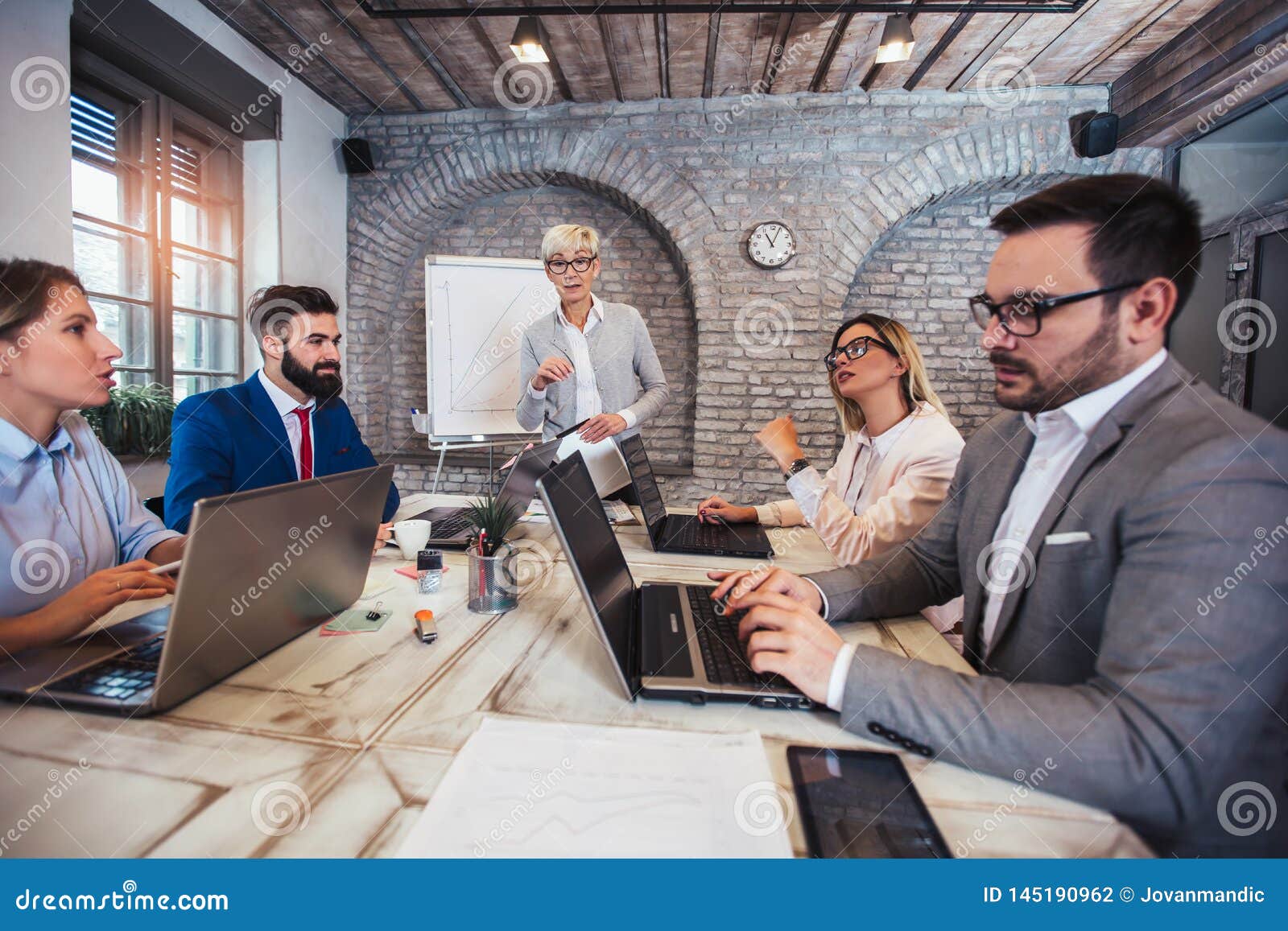 Business Team Meeting Working Presentation Concept Stock Photo - Image ...