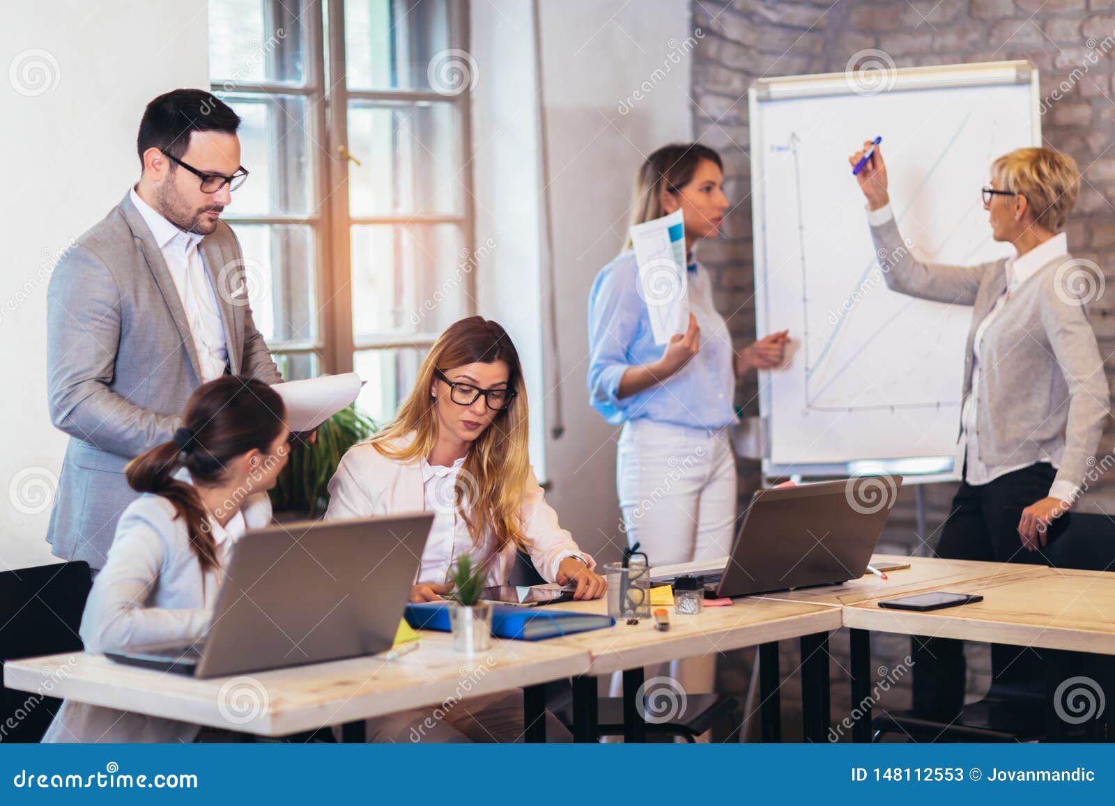Business Team Meeting Working Presentation Concept Stock Image - Image ...