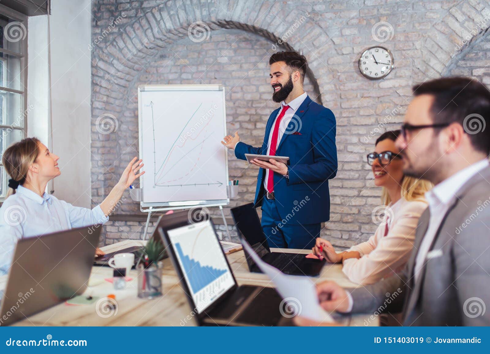 Business Team Meeting Working Presentation Stock Image - Image of ...