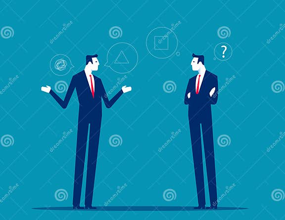 Business Team with Miscommunication. Communication Problems Vector ...