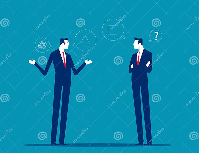 Business Team with Miscommunication. Communication Problems Vector ...