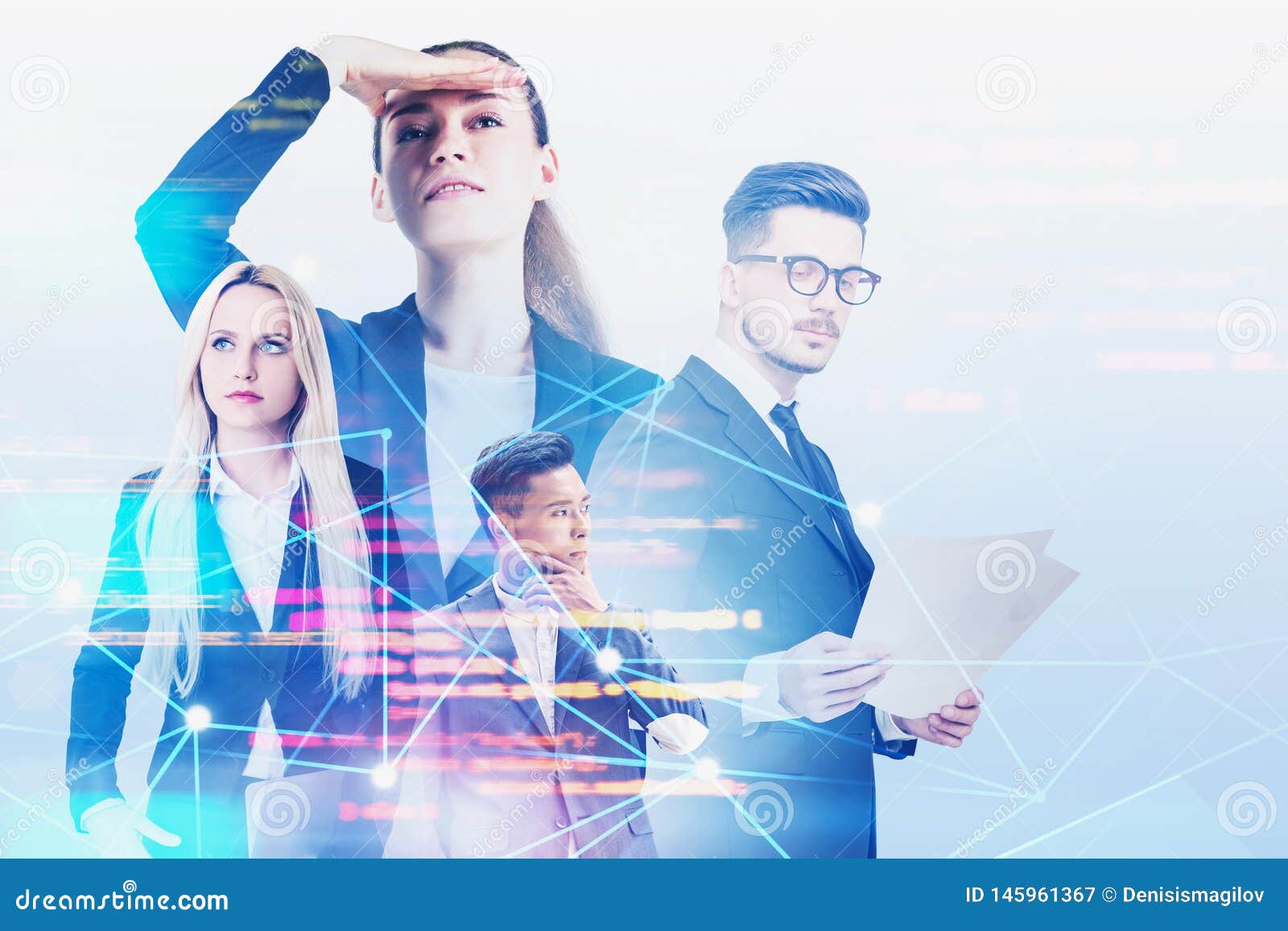 Business Team and Modern Online Technology Stock Image - Image of ...