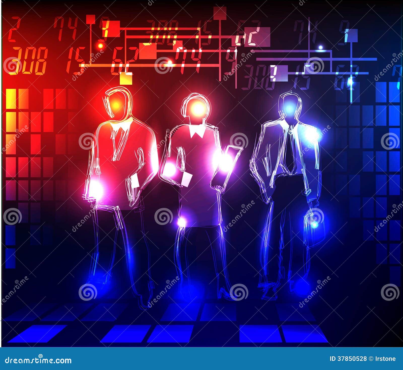 Business Team, Neon Collection Stock Vector - Illustration of effect ...
