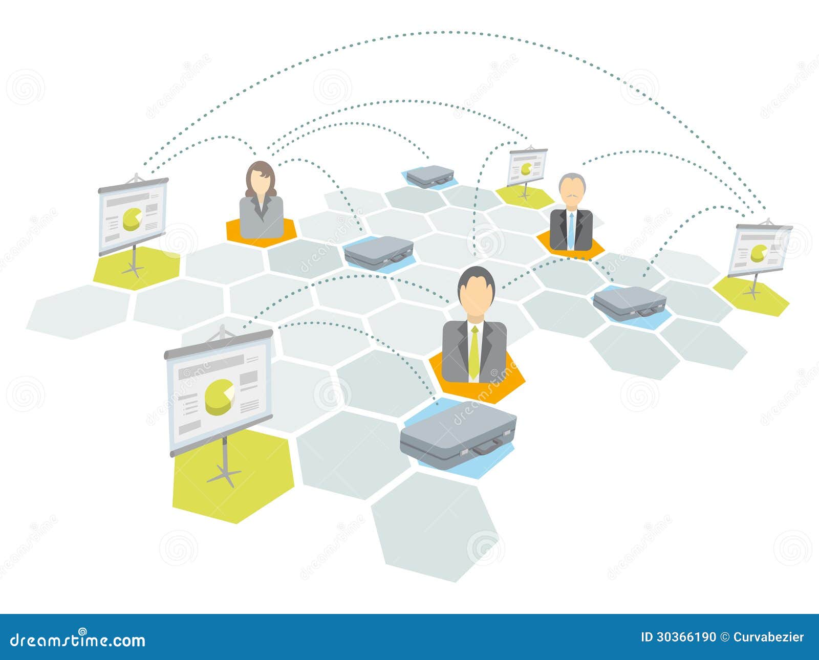 Business Team Network / Businessmen Briefcase and Presentation. Stock ...