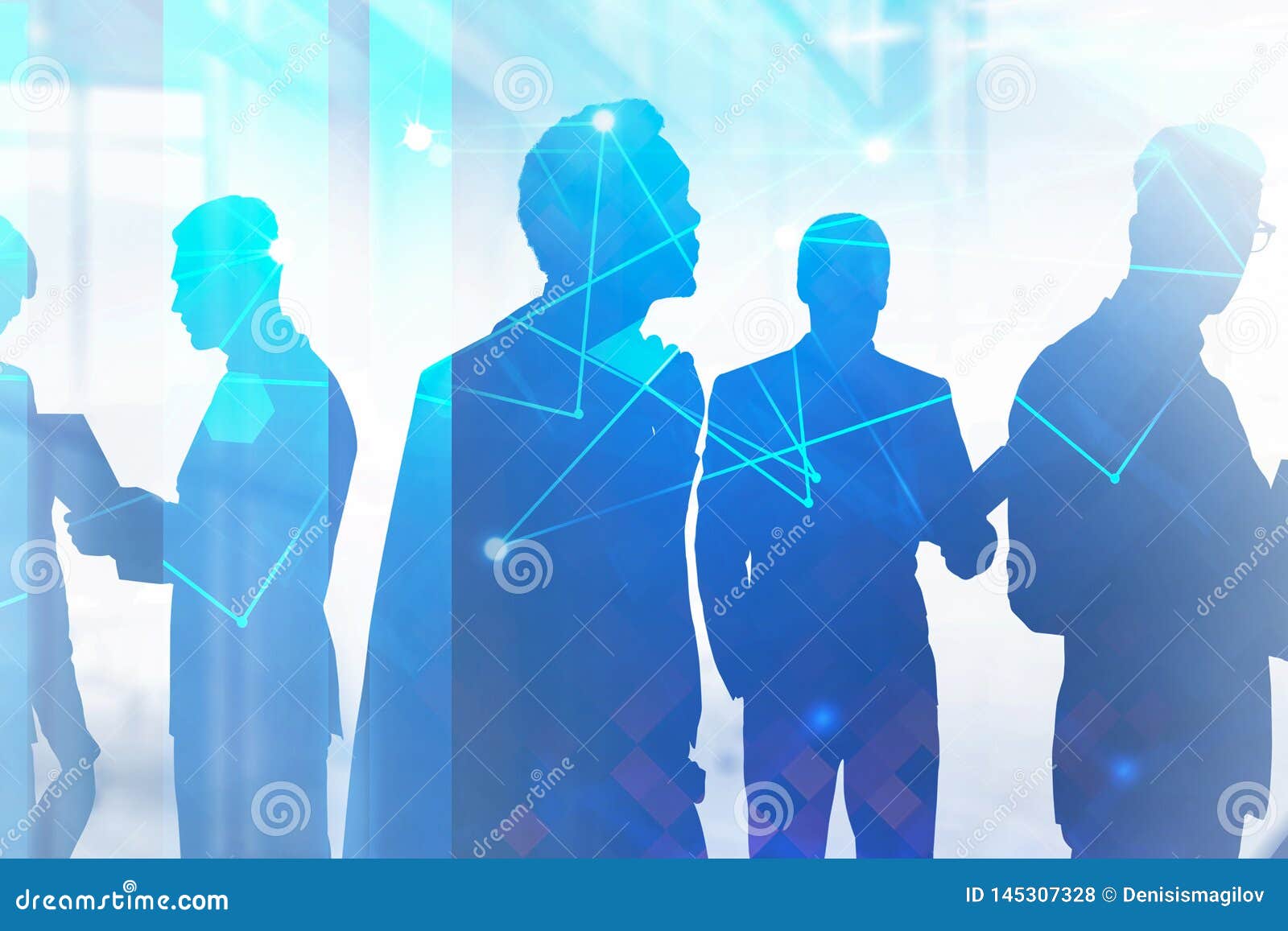 Business Team and Network Interface Stock Photo - Image of networking ...
