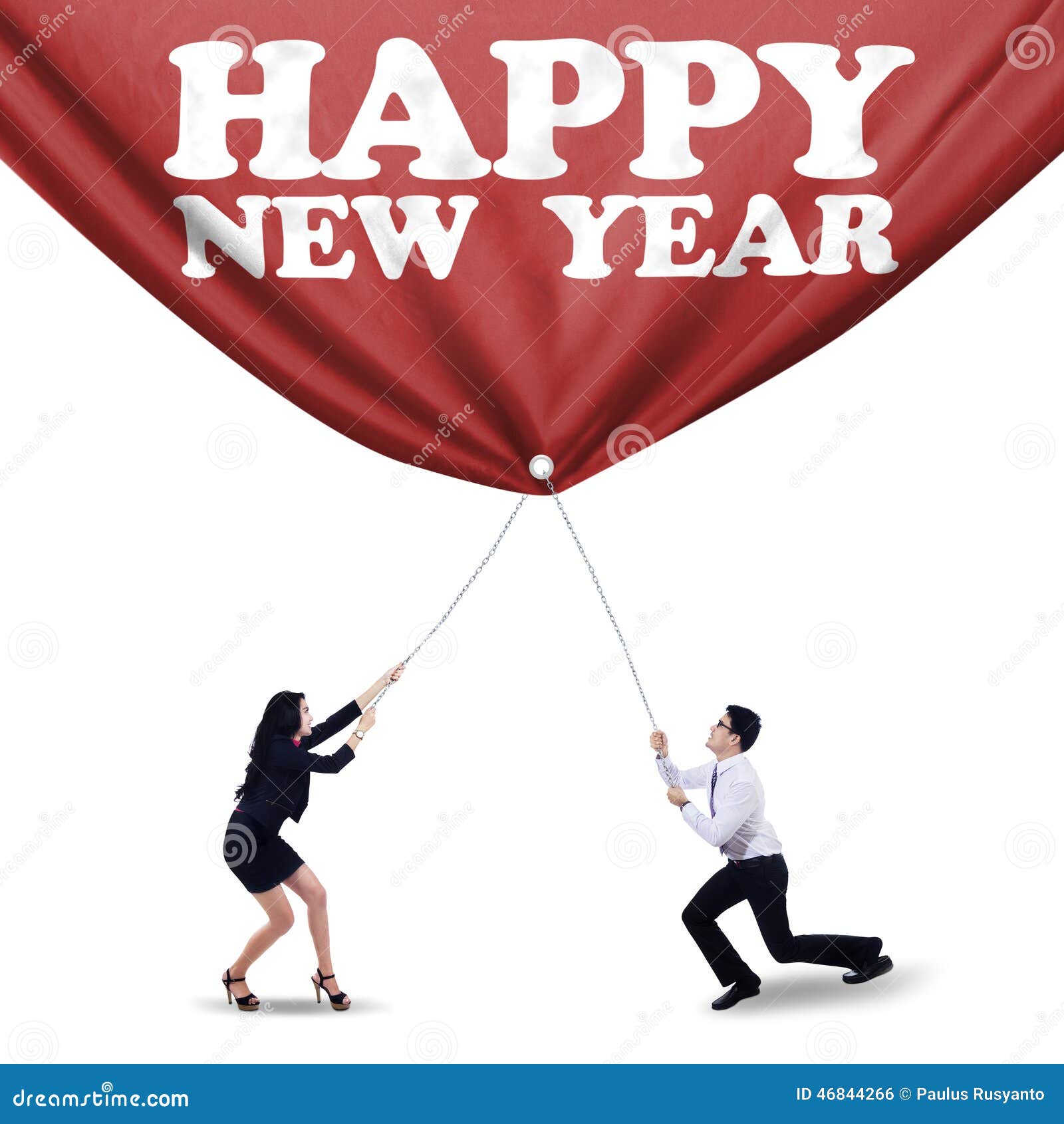 Business Team with a New Year Text Stock Photo - Image of banner ...