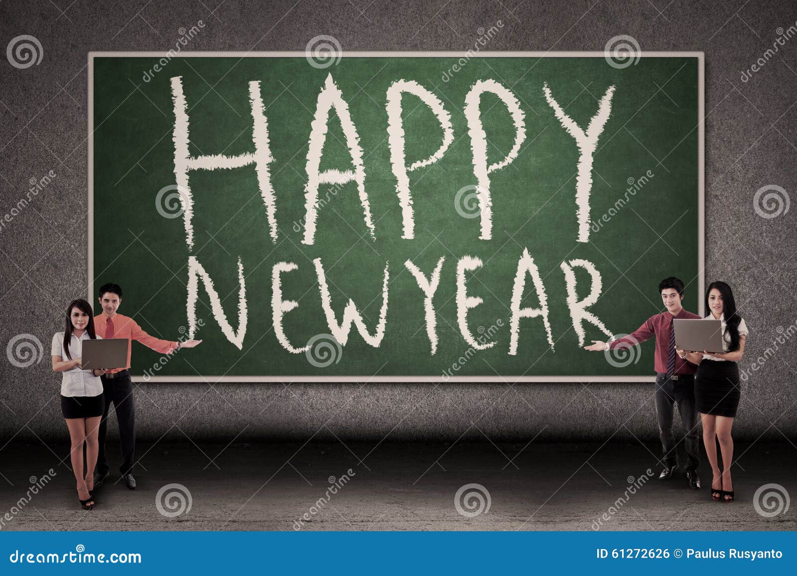 Business Team with New Year Text Stock Photo - Image of adult ...