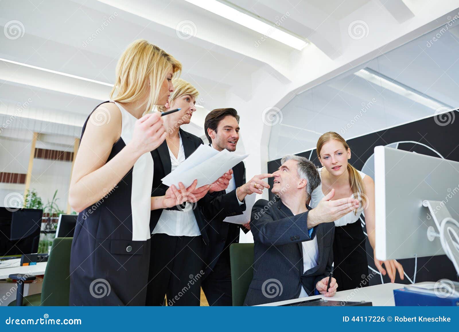 Business Team in Office with Broken Stock Photo - Image of corporate ...