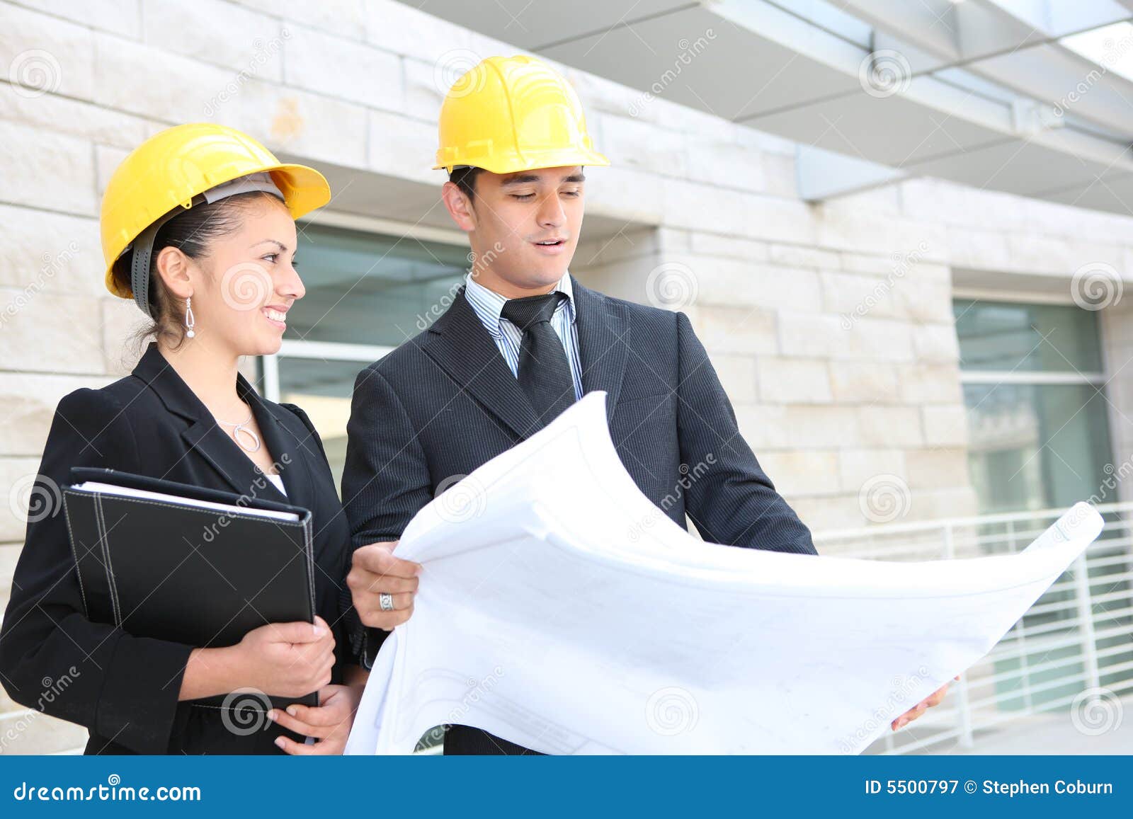 Business Team at Office Construction Site Stock Image - Image of look ...