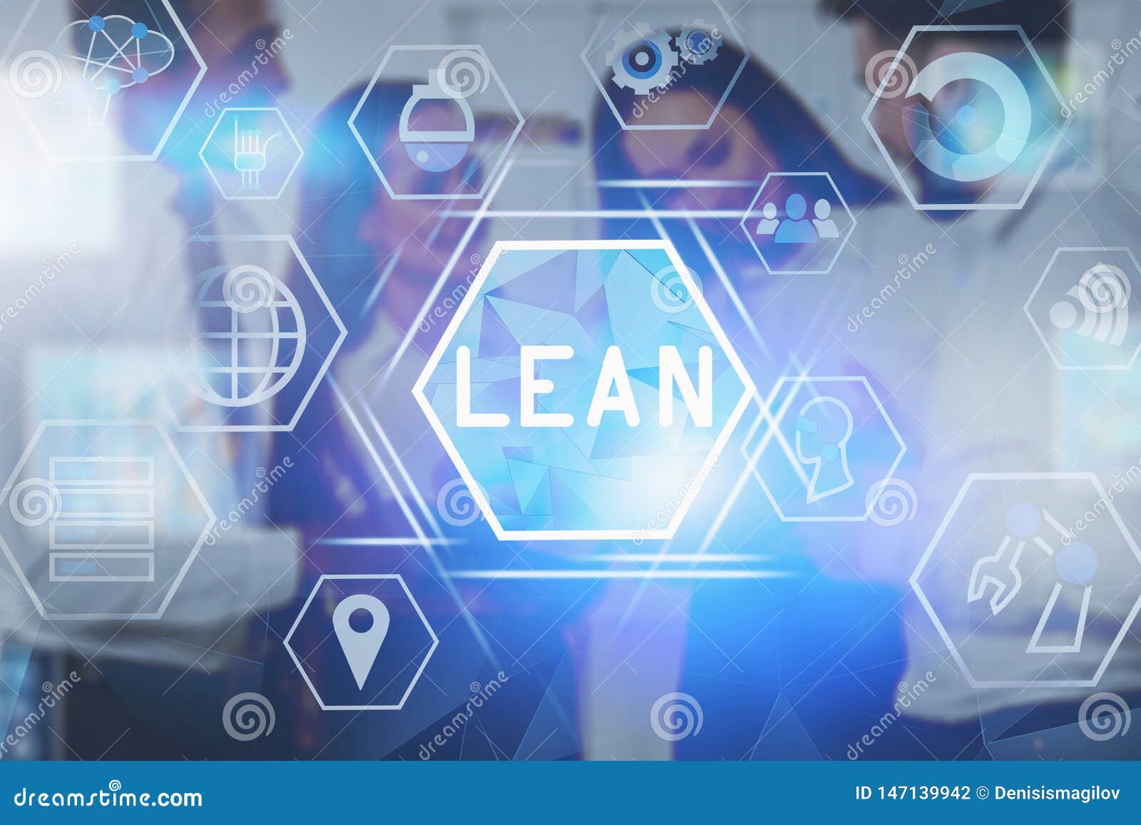 Business Team in Office, LEAN Digital Interface Stock Photo - Image of ...