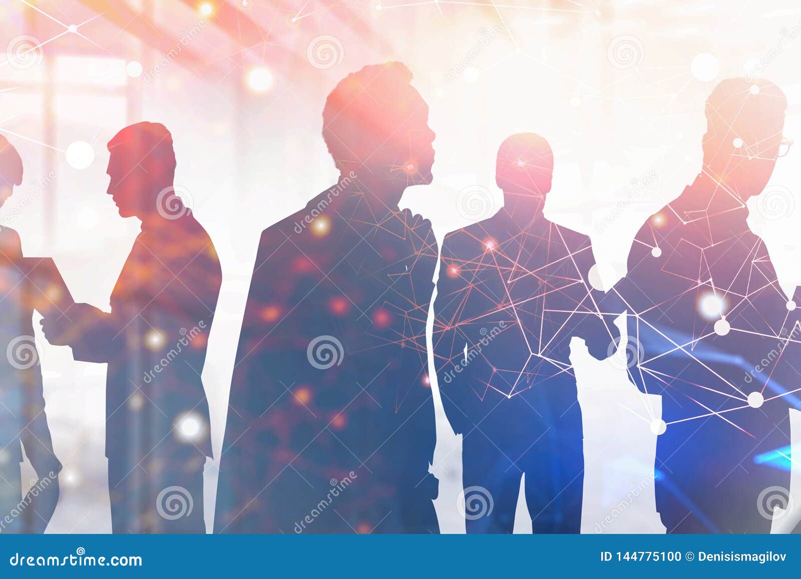Business Team in Office, Network Interface Stock Photo - Image of ...