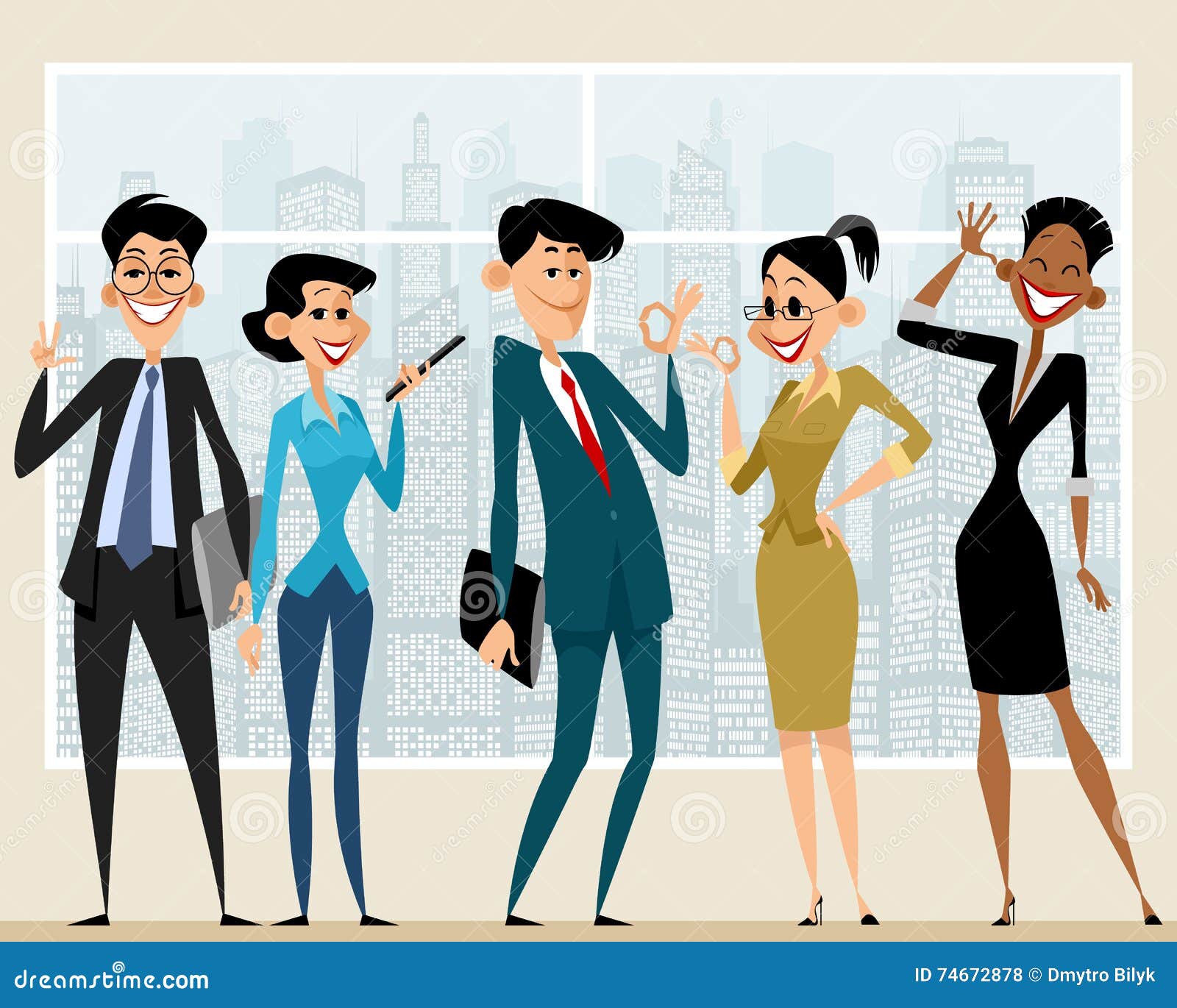 Business team in office stock vector. Illustration of character - 74672878