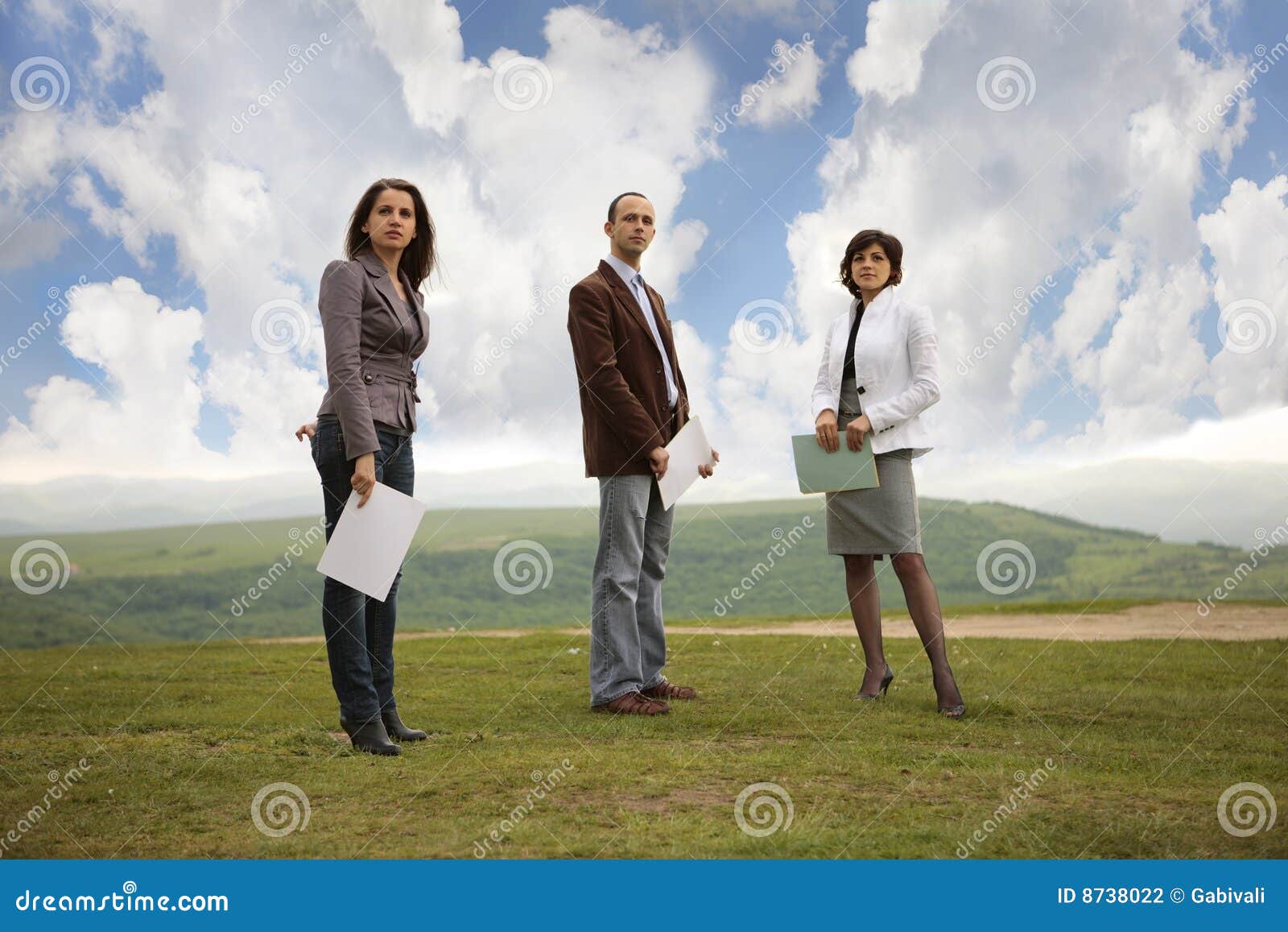 Business team outdoors stock photo. Image of papers, team - 8738022