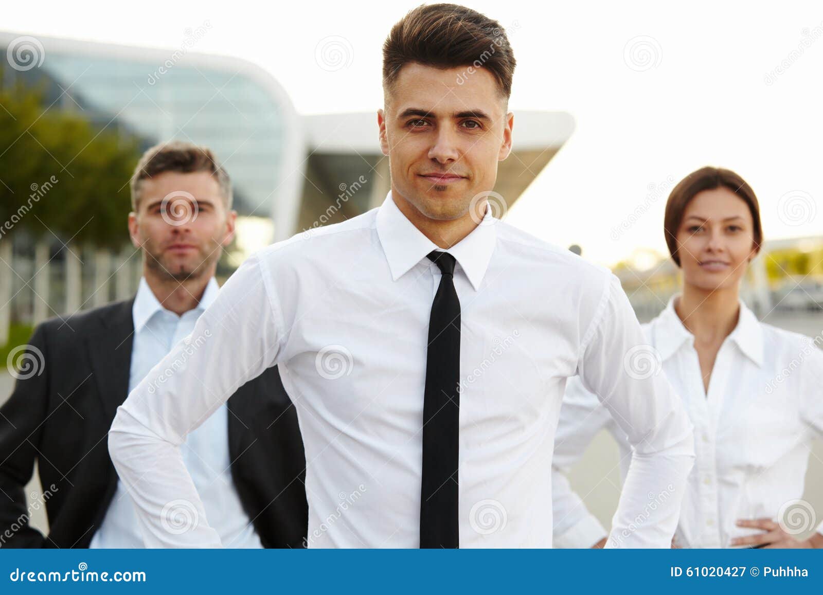 Business Team Outside Office. People. Stock Image - Image of ...