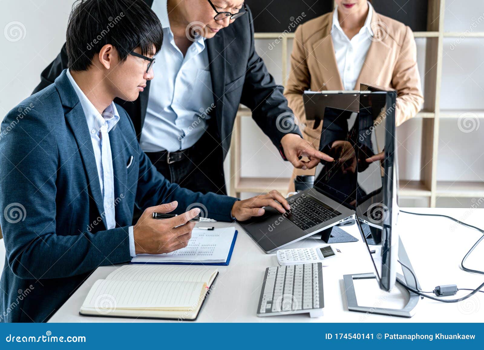 Business Team Partner Working with Computer, Laptop, Discussion and ...