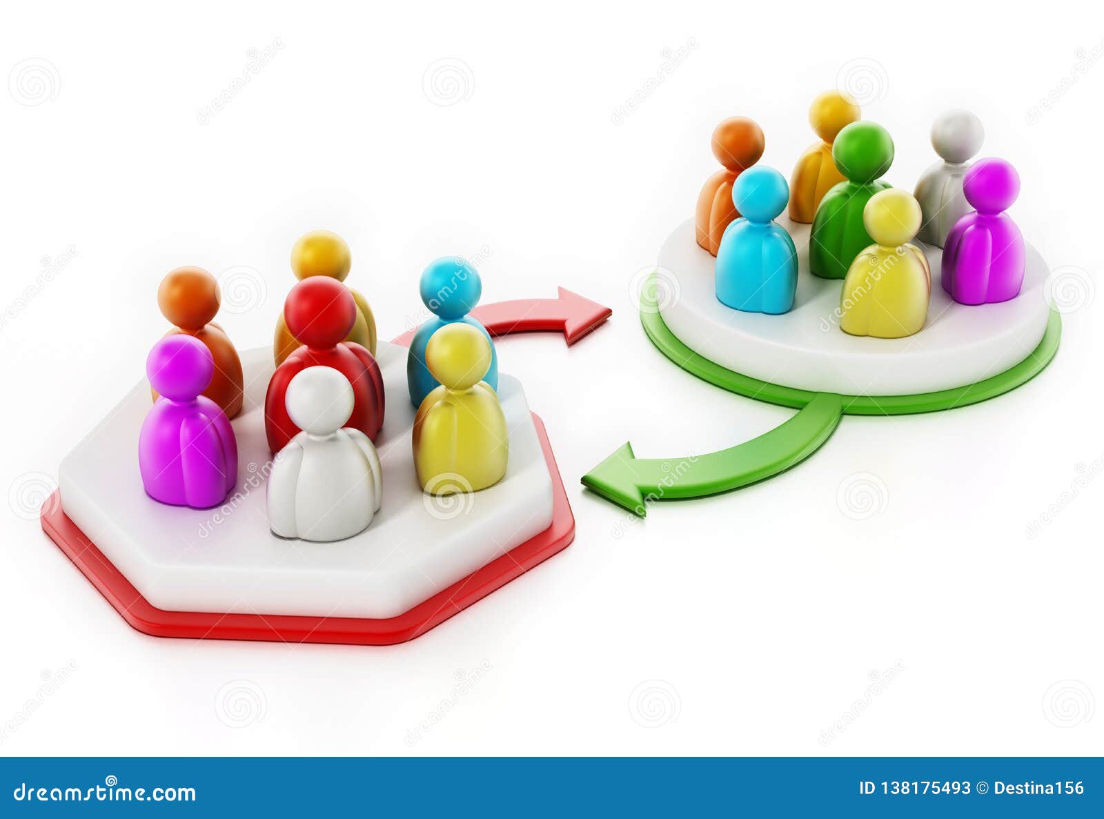 Change Teams Represents Different Choosing And Revision 3d Rendering ...