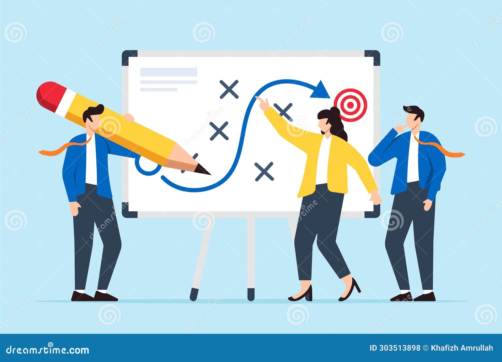 Business Team Plans Success with Tactic Chart Stock Illustration ...