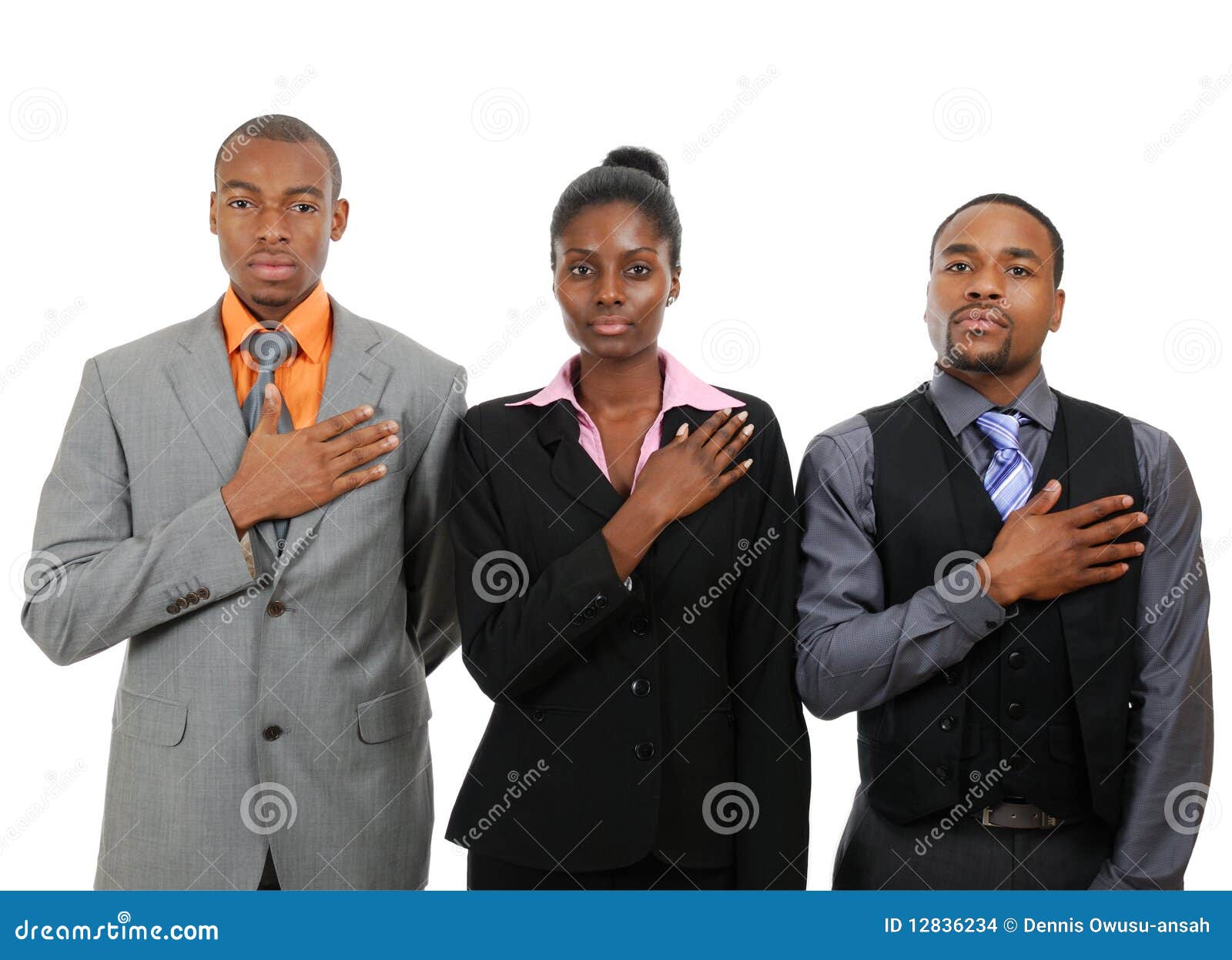 Business team pledging stock photo. Image of female, american - 12836234