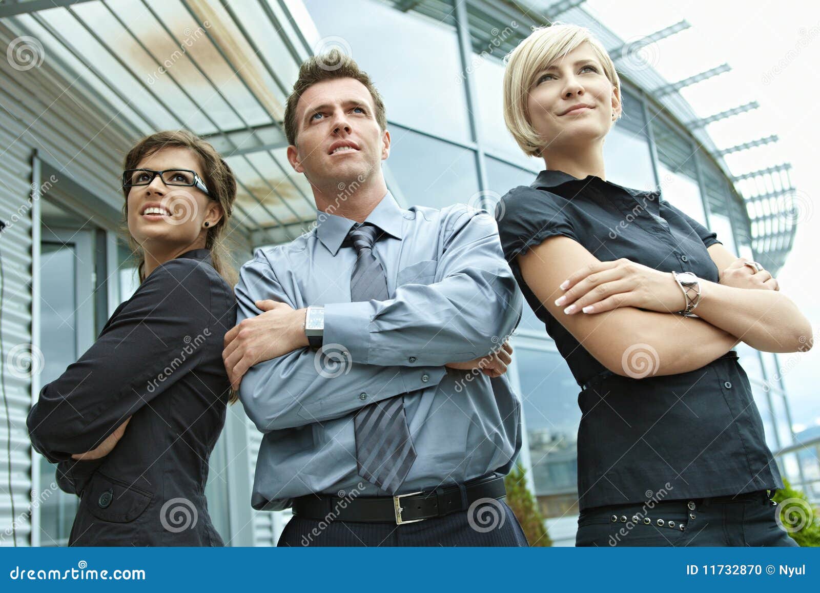 Business Team Posing Outdoor Stock Photo - Image of energetic ...