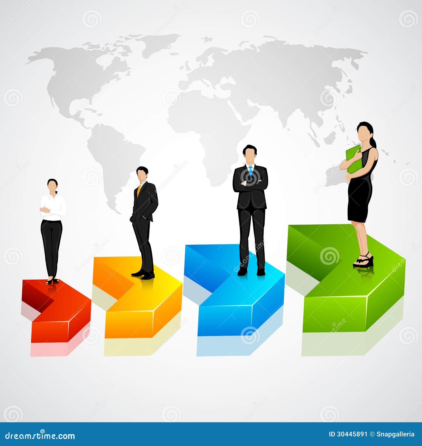 Business Team in Progress stock vector. Illustration of colorful - 30445891