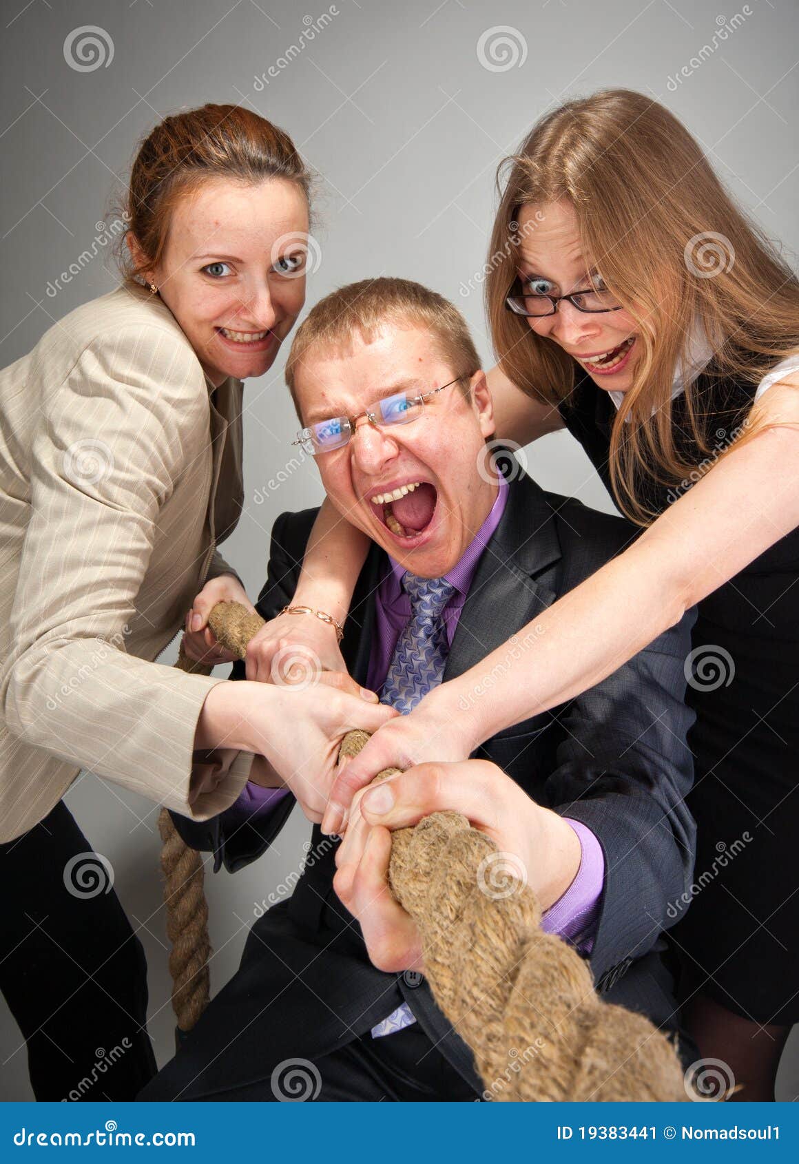 Team Pulling Line Together. Tug Of War Royalty-Free Stock Photography ...