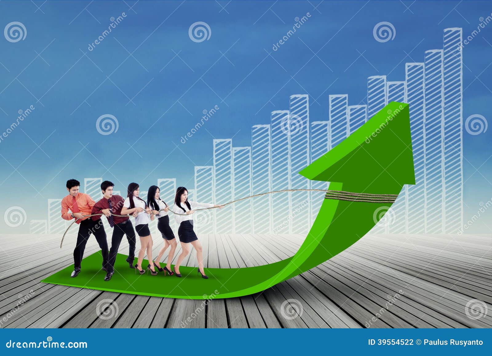 Team Pulling Line Together. Tug Of War Royalty-Free Stock Photography ...