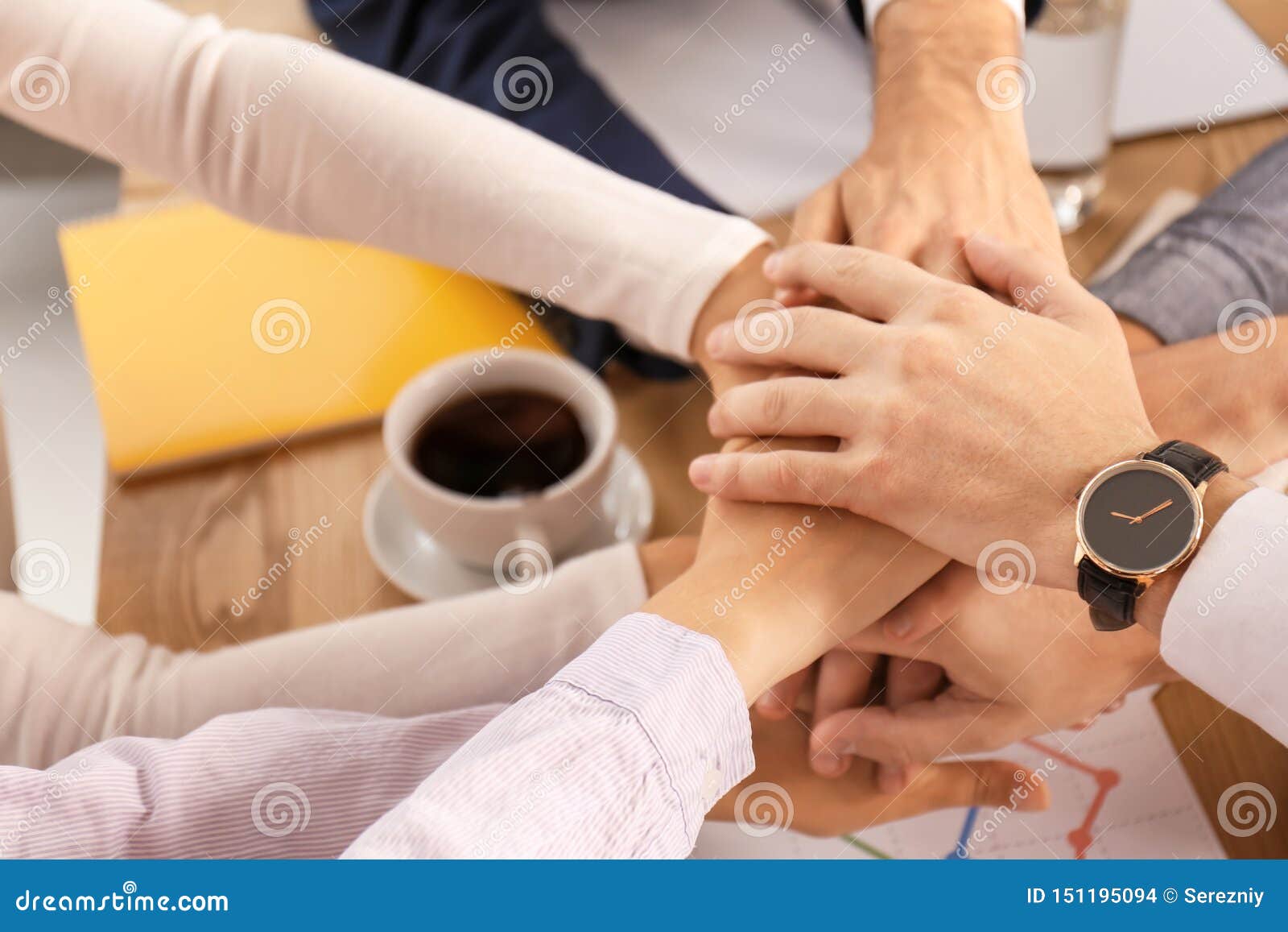 Business Team Putting Hands Together As Symbol of Unity Stock Photo ...