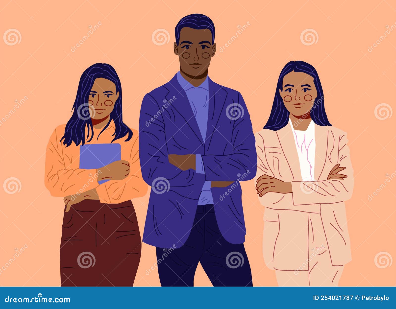 Business Team Ready To Work. Flat Vector Illustration Stock Vector ...