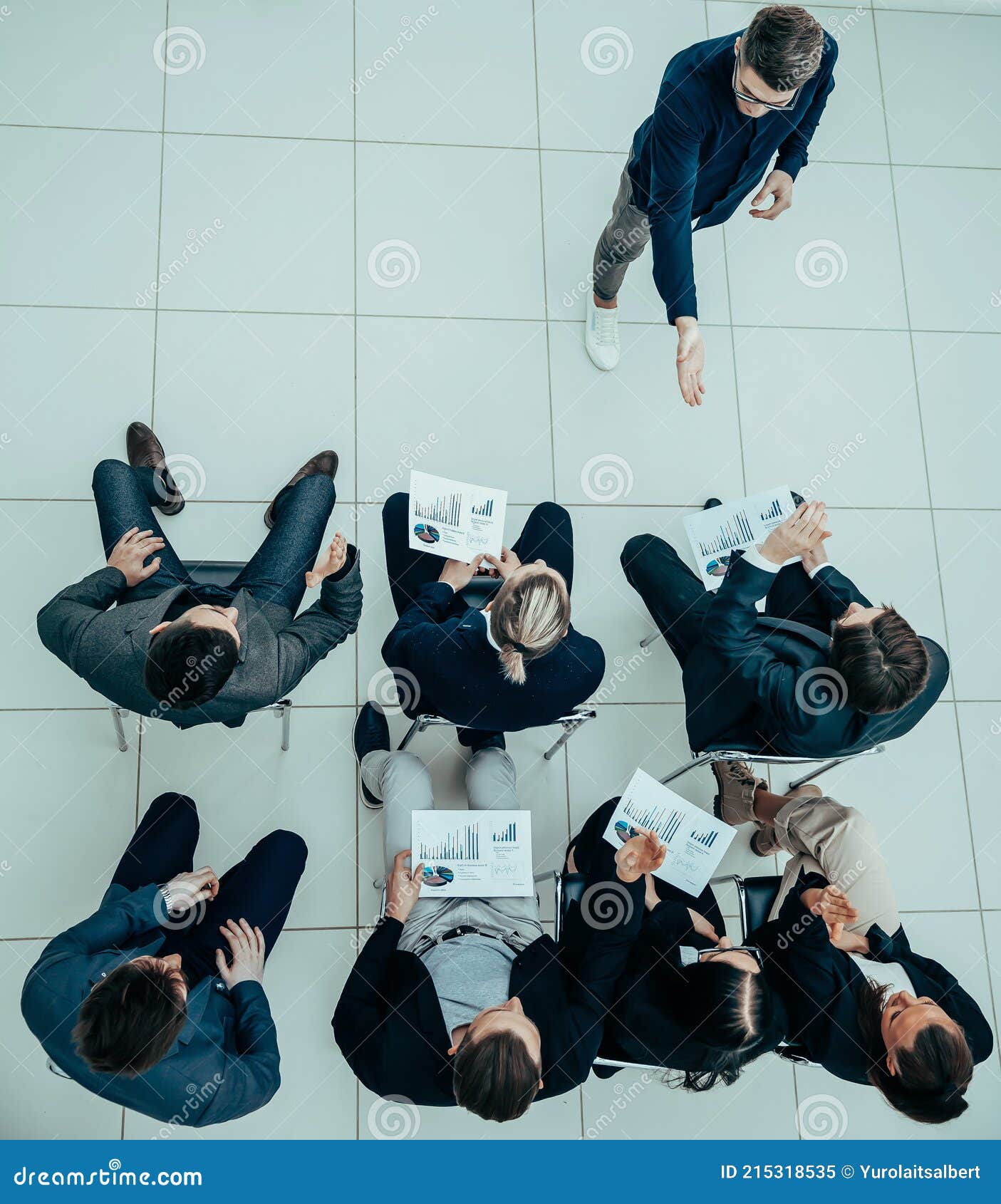 Business Team Reporting Results at a Working Meeting. Stock Image ...
